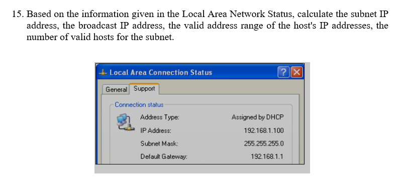 Solved Based on the information given in the Local Area | Chegg.com