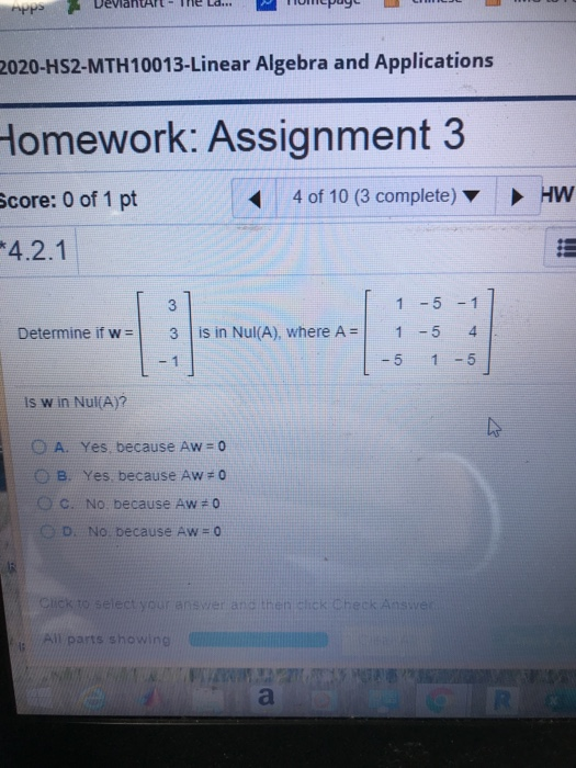 Solved 2020-HS2-MTH10013-Linear Algebra and Applications | Chegg.com
