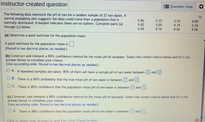 Solved Instructor-created question Question Help The | Chegg.com