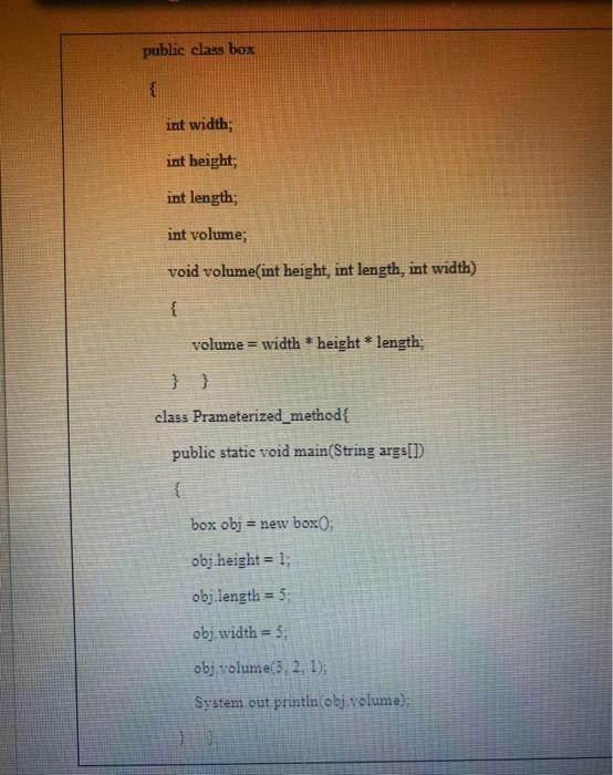 Solved Public Class Box Int Width Int Beight Int Length 2241
