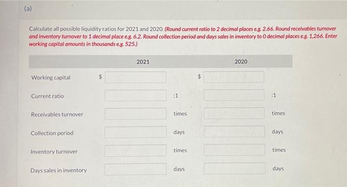 Solved Additional information: Calculate all possible | Chegg.com
