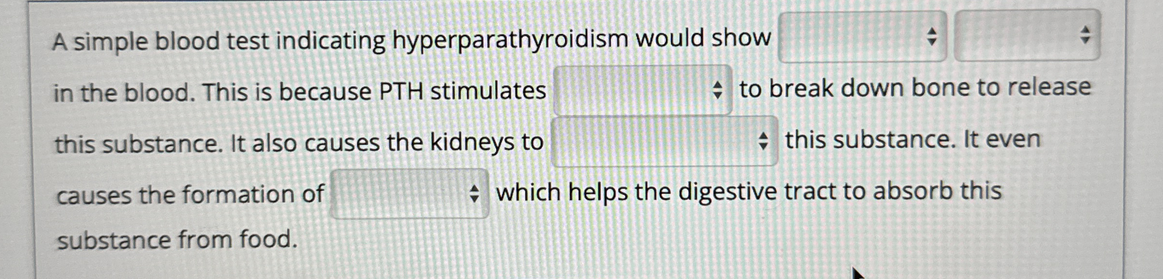 Solved A simple blood test indicating hyperparathyroidism | Chegg.com