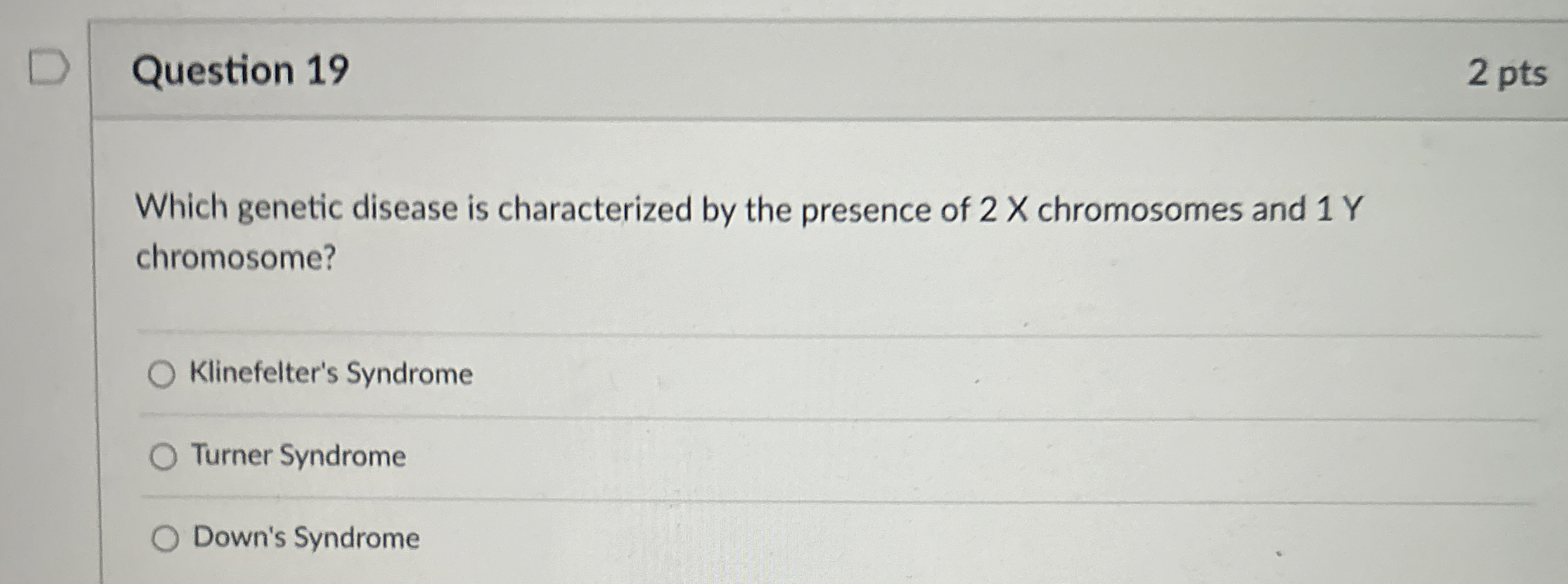 Solved Question 192 ﻿ptsWhich genetic disease is | Chegg.com