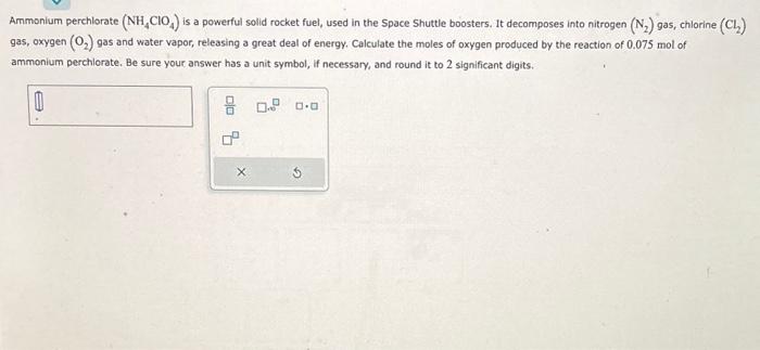 Solved Ammonium perchlorate (NH4ClO4) is a powerful solid | Chegg.com
