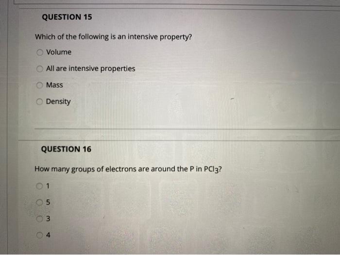 Solved QUESTION 15 Which of the following is an intensive | Chegg.com