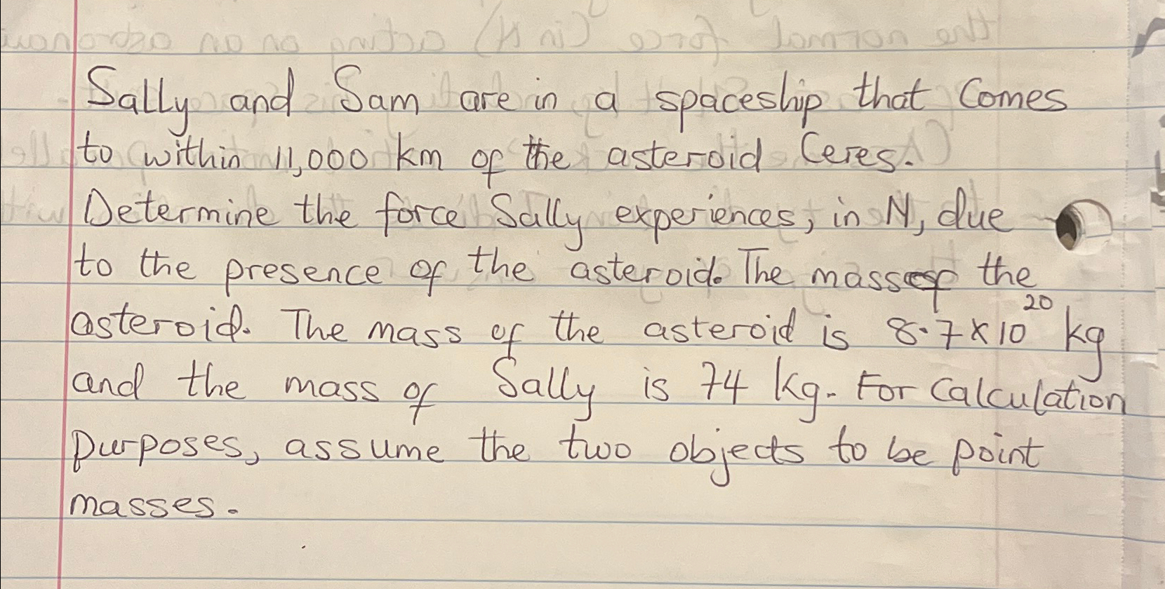 Solved Sally and Sam are in a spaceship that Comes to within | Chegg.com