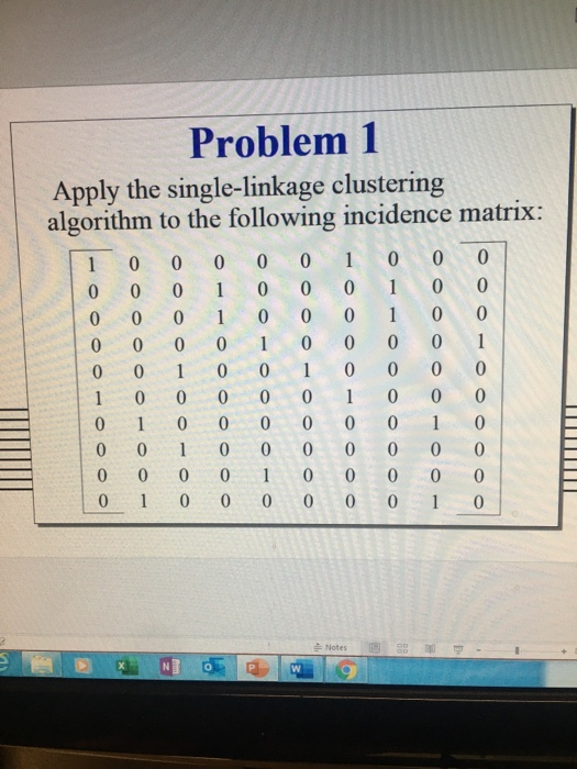 Problem 1 Apply the single-linkage clustering | Chegg.com