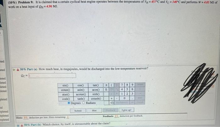 Solved (10\%) Problem 9: It is claimed thut a certain | Chegg.com
