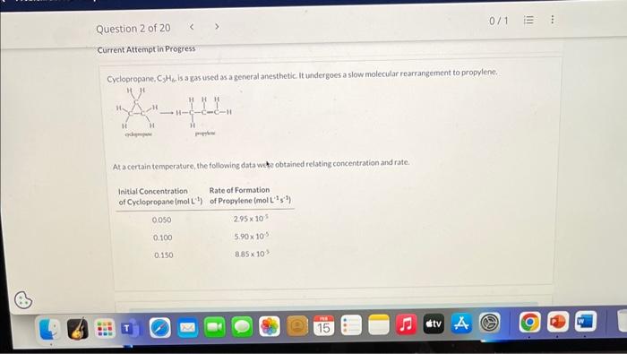[Solved]: Cyclopropane, C3Hth is a gas used as a general an