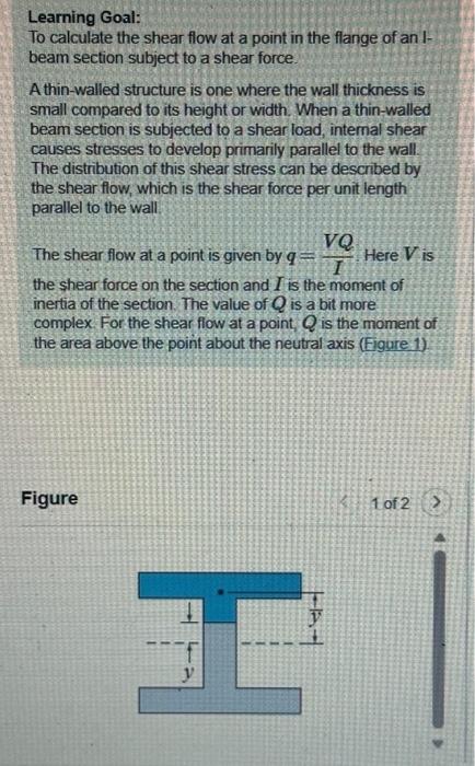 Solved Learning Goal: To calculate the shear flow at a point | Chegg.com