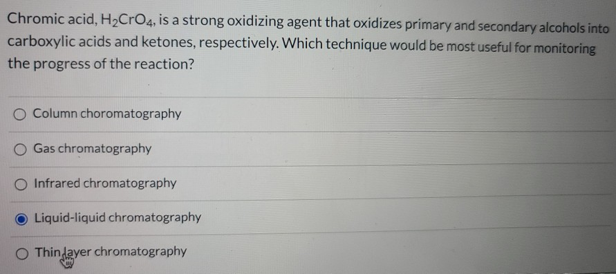 Solved Chromic acid, H2CrO4, is a strong oxidizing agent | Chegg.com