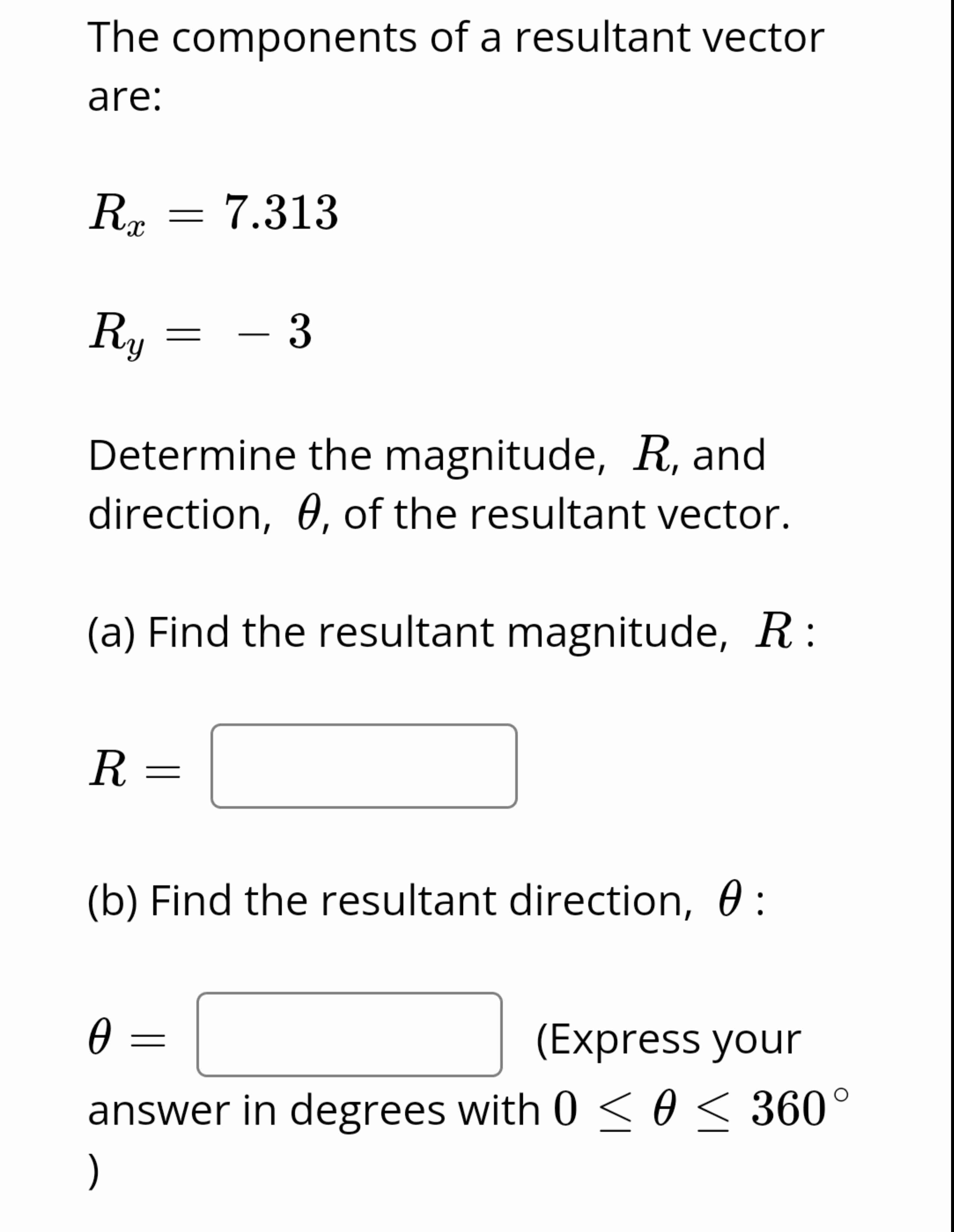 Solved The components of a resultant | Chegg.com
