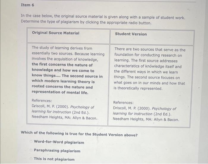 In the case below, the original source material is | Chegg.com