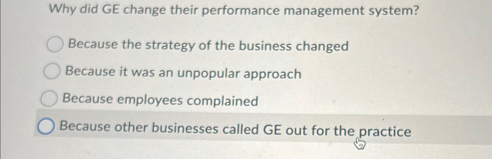 Solved Why did GE change their performance management | Chegg.com