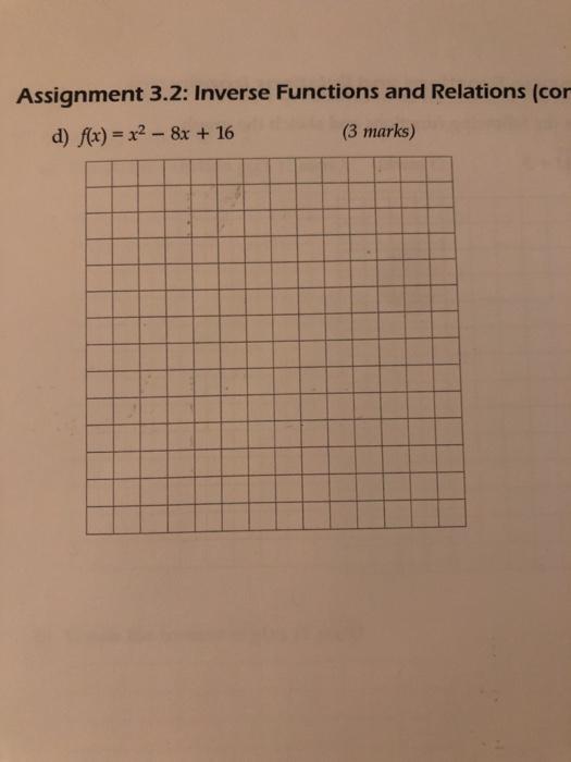 Solved 7. Find f-'(x) algebraically. Graph f-'(x). If | Chegg.com