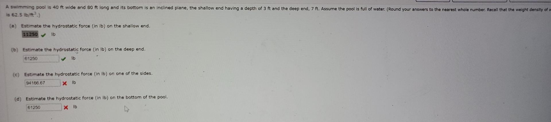 Solved A swimming pool is 40 ft wide and 80 ft long and its | Chegg.com