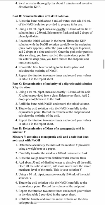 Solved EXPERIMENT: ACID-BASE TITRATIONS OBJECTIVES Use | Chegg.com