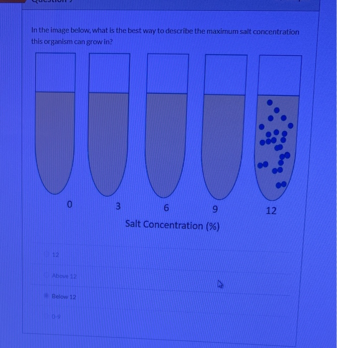 Solved In the image below what salt concentrations are not | Chegg.com