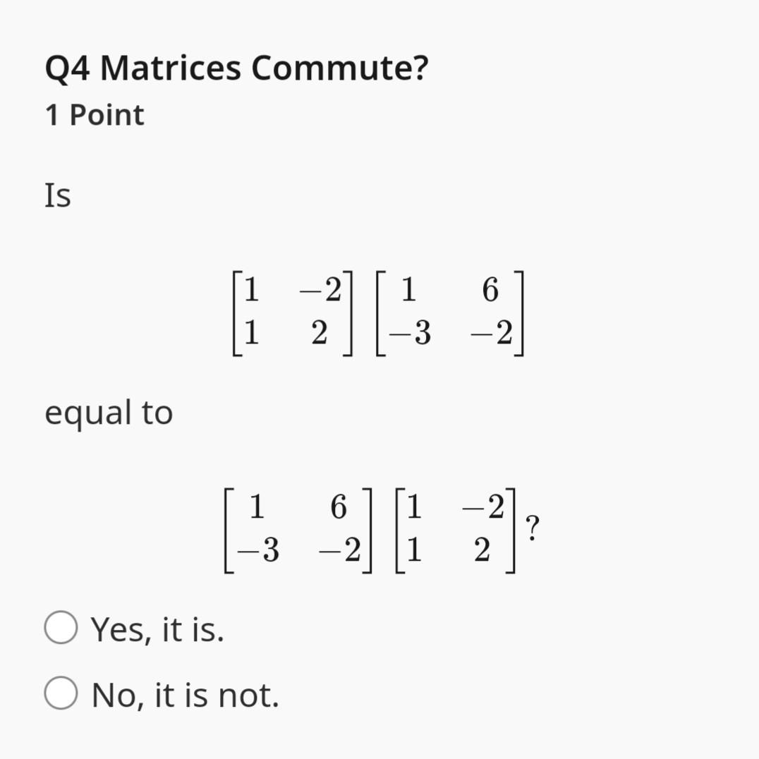 Solved Q1 Matrix on Vector 1 Point Given a 6×4 matrix A, | Chegg.com