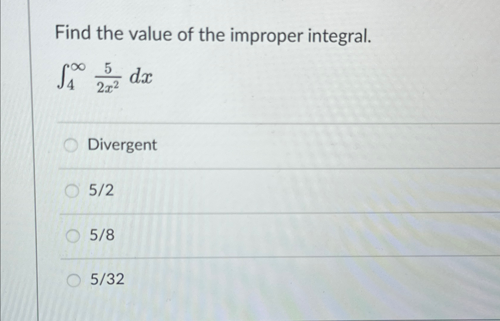 Solved Find the value of the improper | Chegg.com