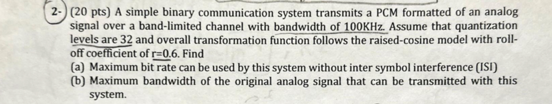 2 20 ﻿pts ﻿a Simple Binary Communication System 