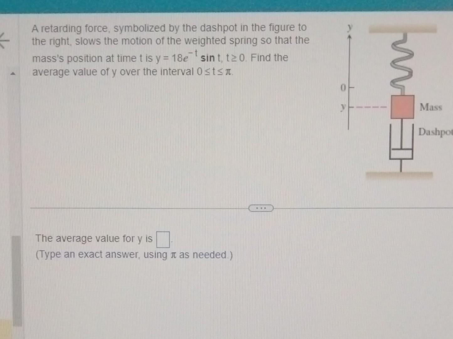 Solved A retarding force, symbolized by the dashpot in the | Chegg.com