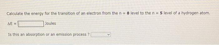 Solved Calculate the energy for the transition of an | Chegg.com