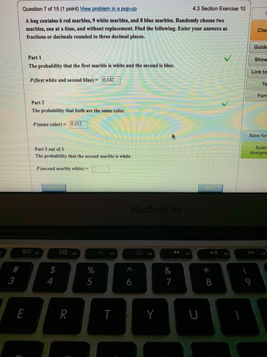 Solved Question 7 of 15 (1 point) View problem in a pop-up | Chegg.com