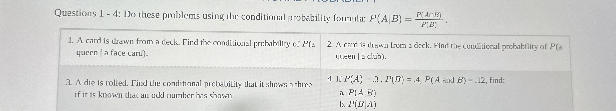 Solved Questions 1 - 4: Do these problems using the | Chegg.com