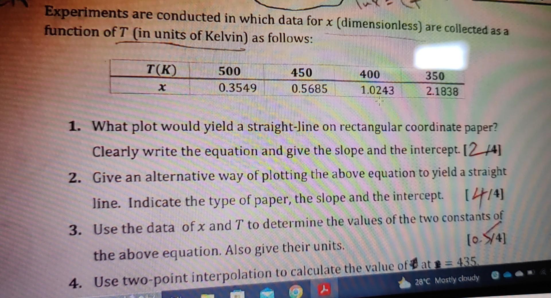 Solved Experiments are conducted in which data for x | Chegg.com