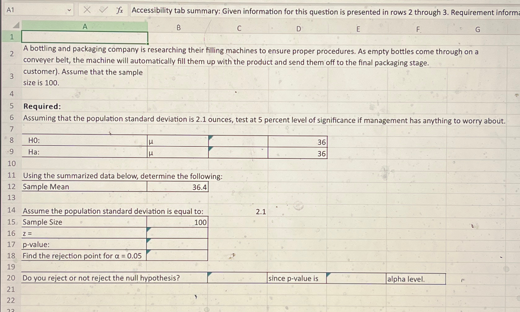 Solved A1fx ﻿Accessibility tab summary: Given information | Chegg.com