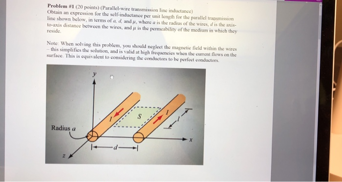 Solved Problem #1 (20 points) (Parallel-wire transmission | Chegg.com