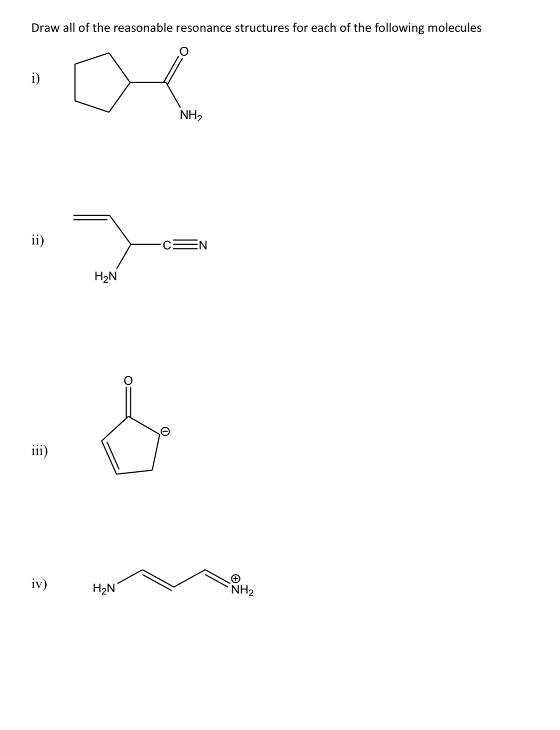 Draw all of the reasonable resonance structures for | Chegg.com