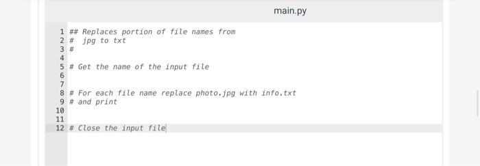 [Solved]: 7.3 LAB: File name change A photographer is organ