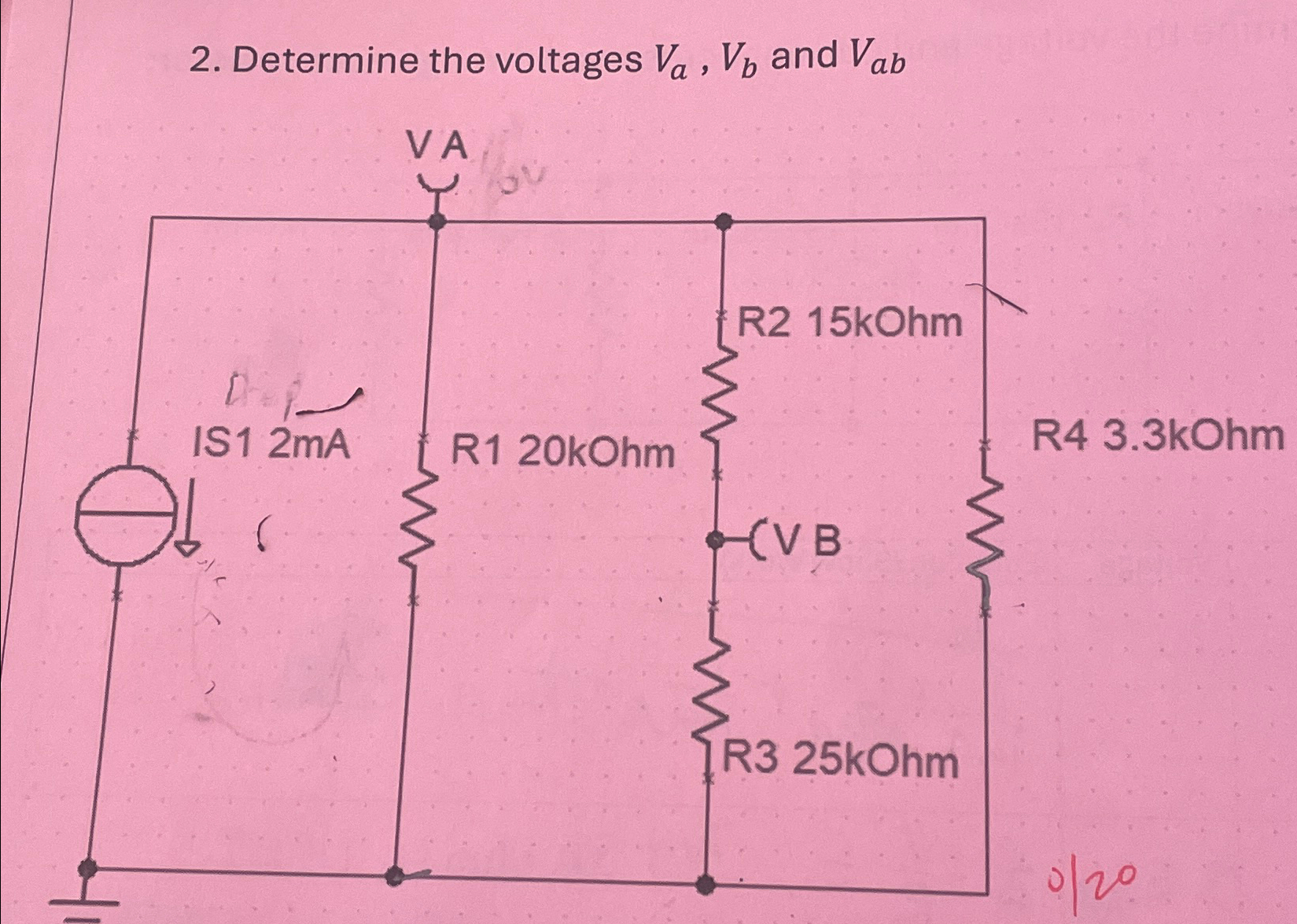 Solved Determine the voltages Va,Vb ﻿and Va | Chegg.com