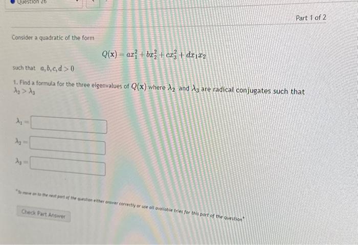 Solved Consider a quadratic of the form | Chegg.com