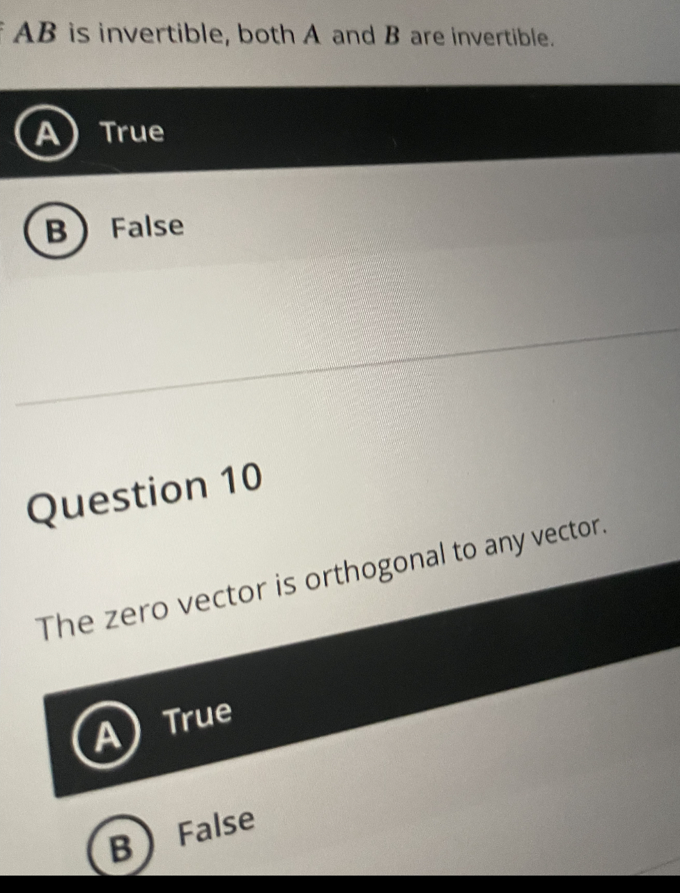Solved AB ﻿is invertible, both A and B ﻿are | Chegg.com