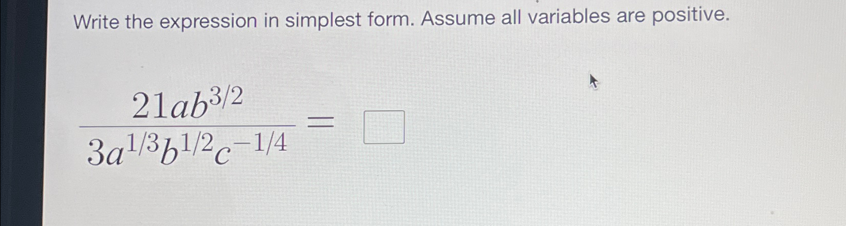 Solved Write the expression in simplest form. Assume all | Chegg.com