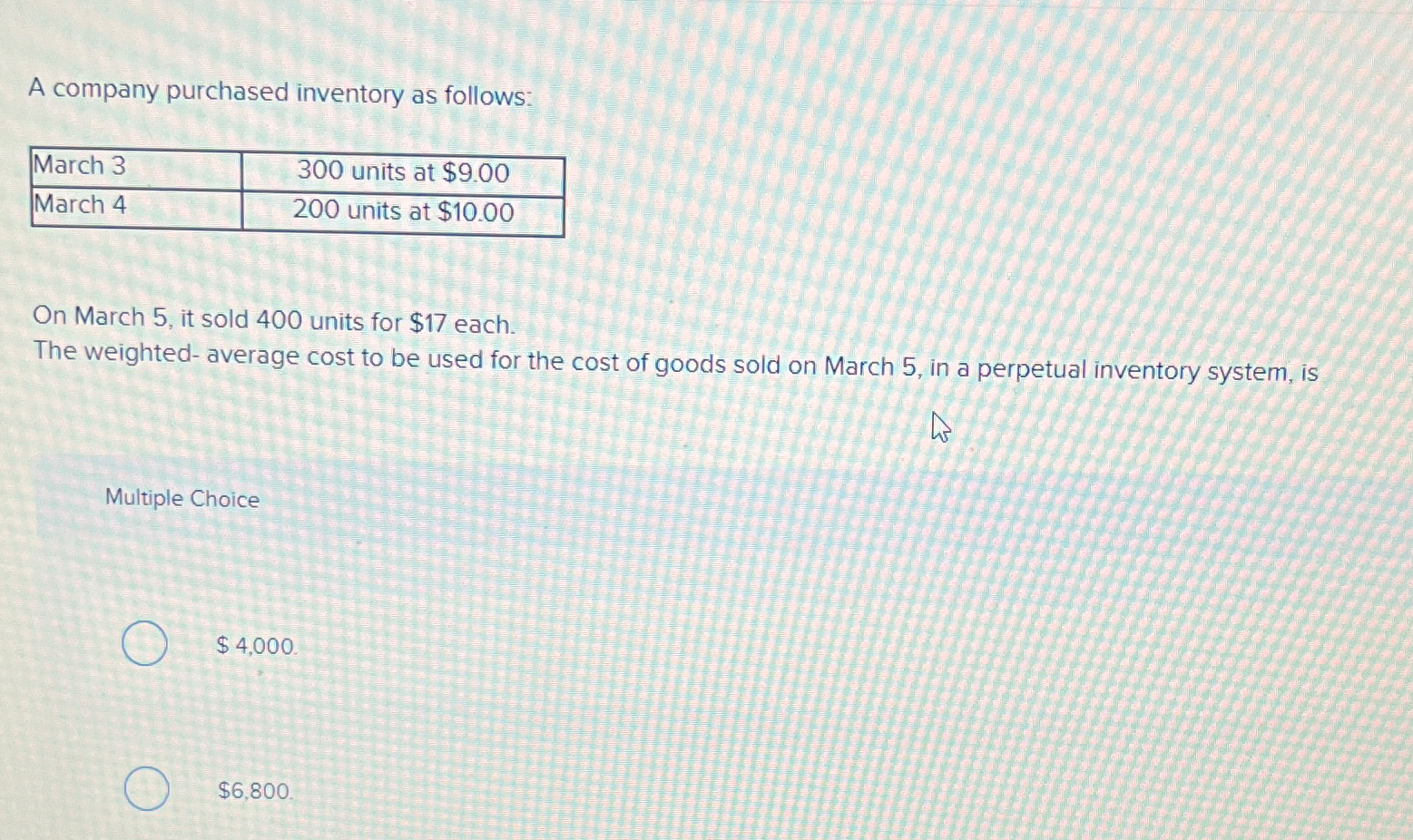 Solved A company purchased inventory as | Chegg.com