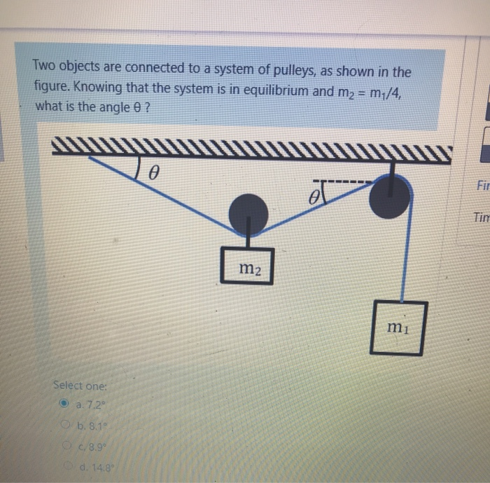Solved Two objects are connected to a system of pulleys, as | Chegg.com
