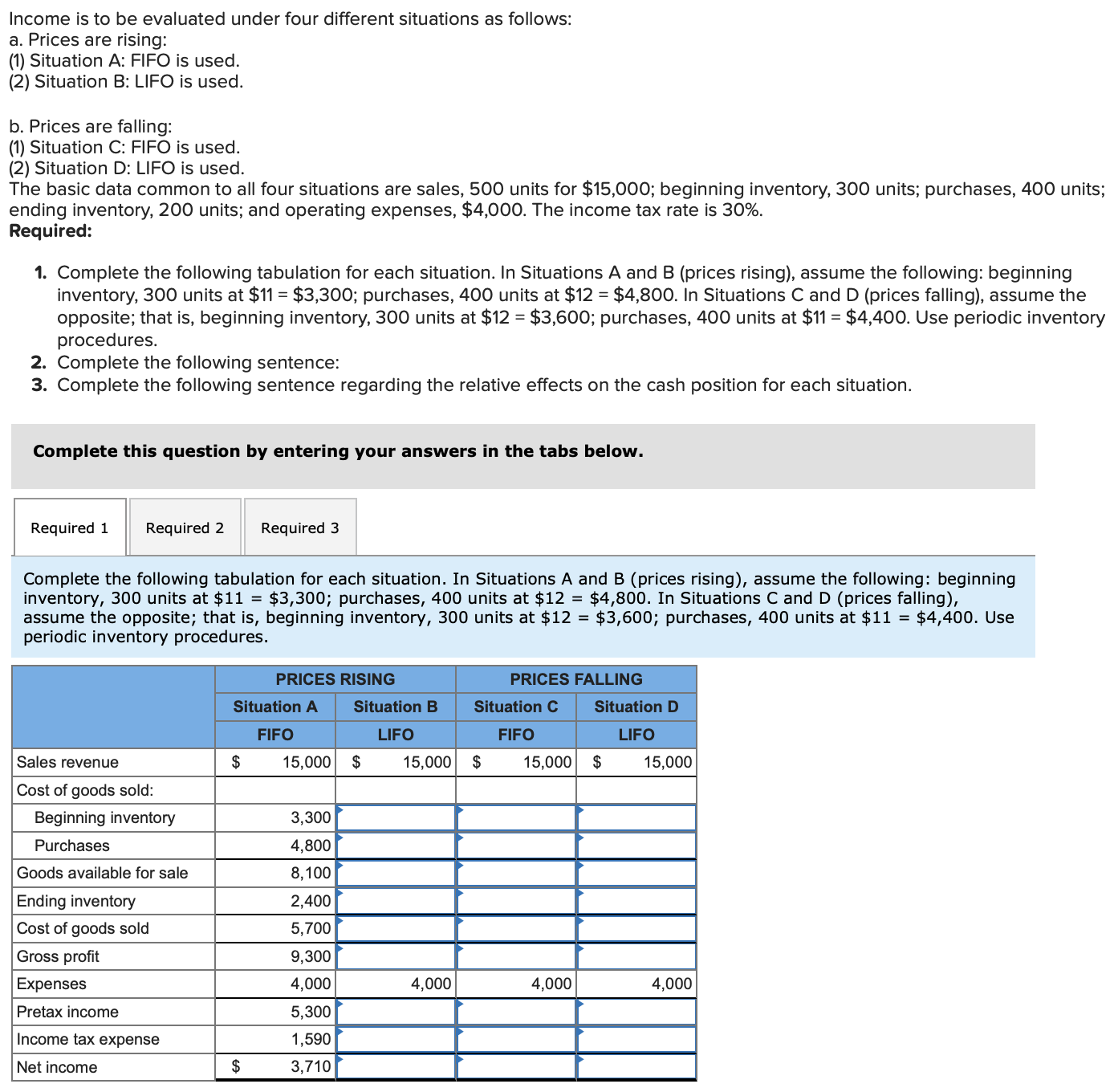 Answer questions 1-3. ﻿Fill out the chart. | Chegg.com