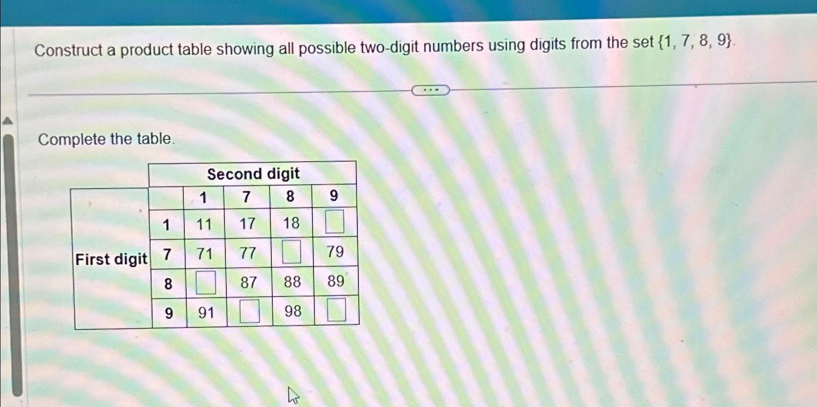 Solved Construct a product table showing all possible | Chegg.com
