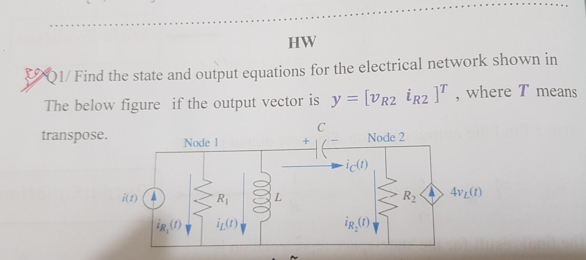 Solved 1/ Find the state and output equations for the | Chegg.com