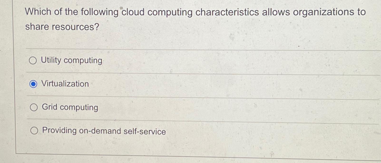Solved Which of the following cloud computing | Chegg.com