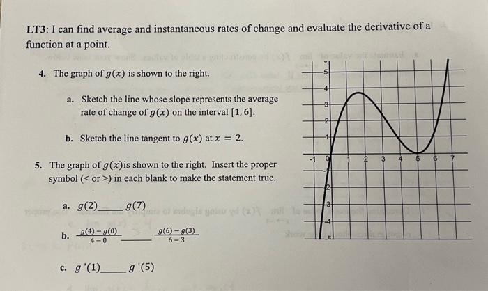 Solved LT3: I can find average and instantaneous rates of | Chegg.com