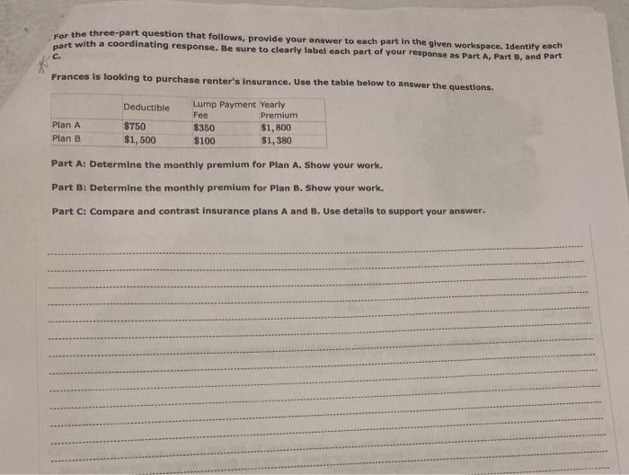 Solved For the three-part question that follows, provide | Chegg.com