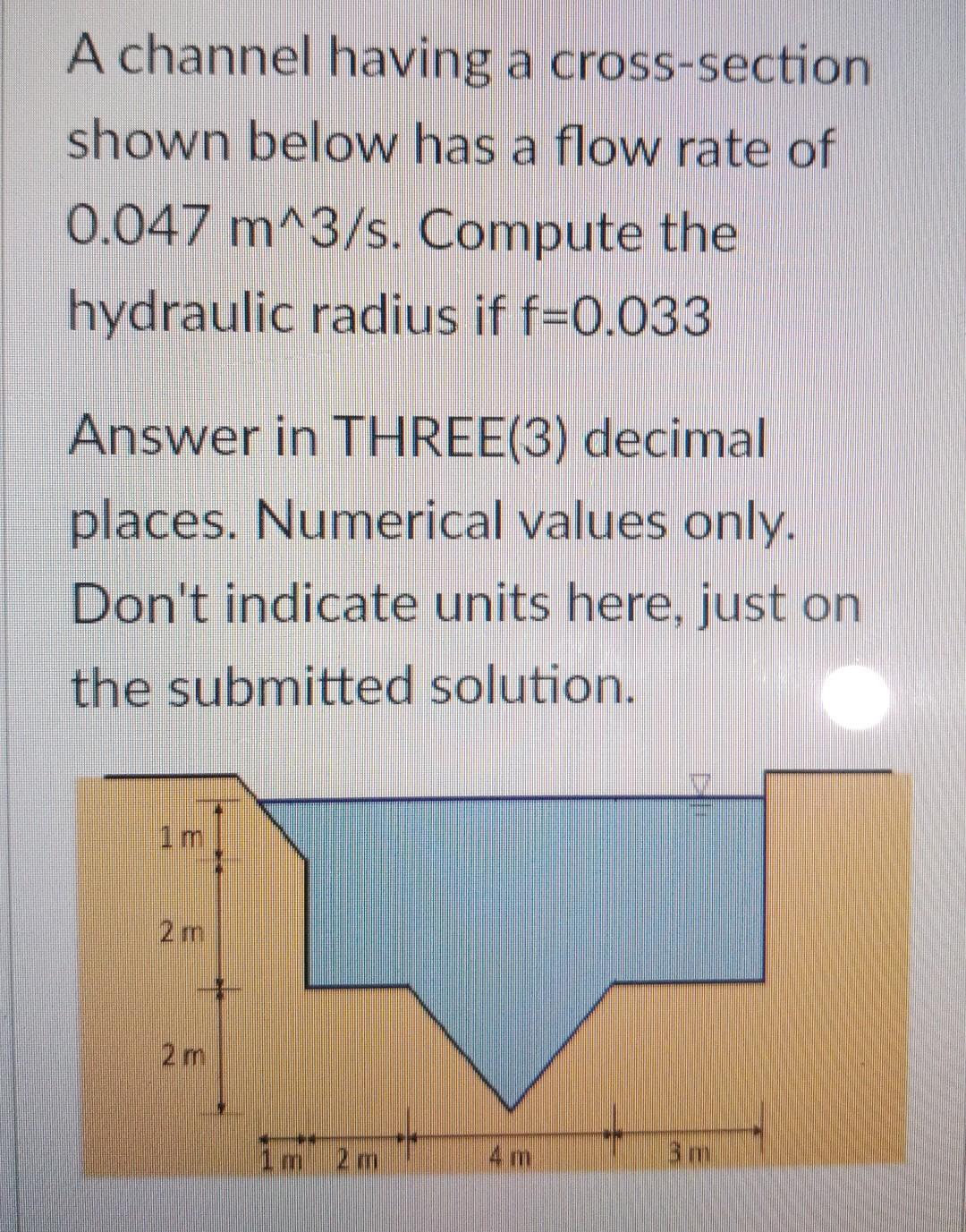 Solved A channel having a cross-section shown below has a | Chegg.com