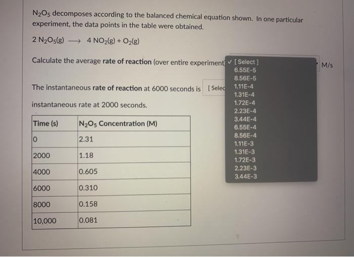 Solved N2O5 decomposes according to the balanced chemical | Chegg.com