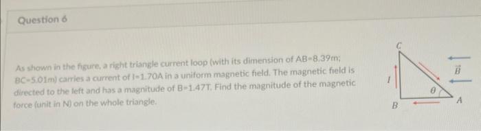 Solved As shown in the figure, a right triangle current loop | Chegg.com