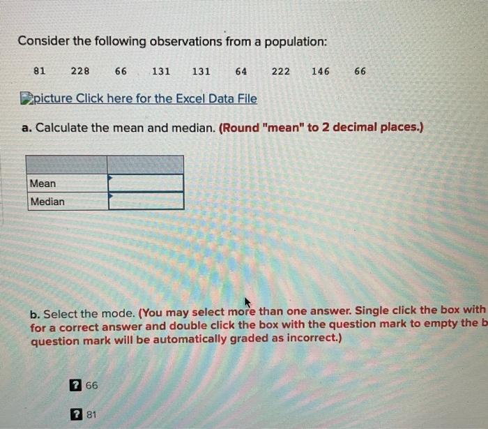 Solved Consider the following observations from a | Chegg.com